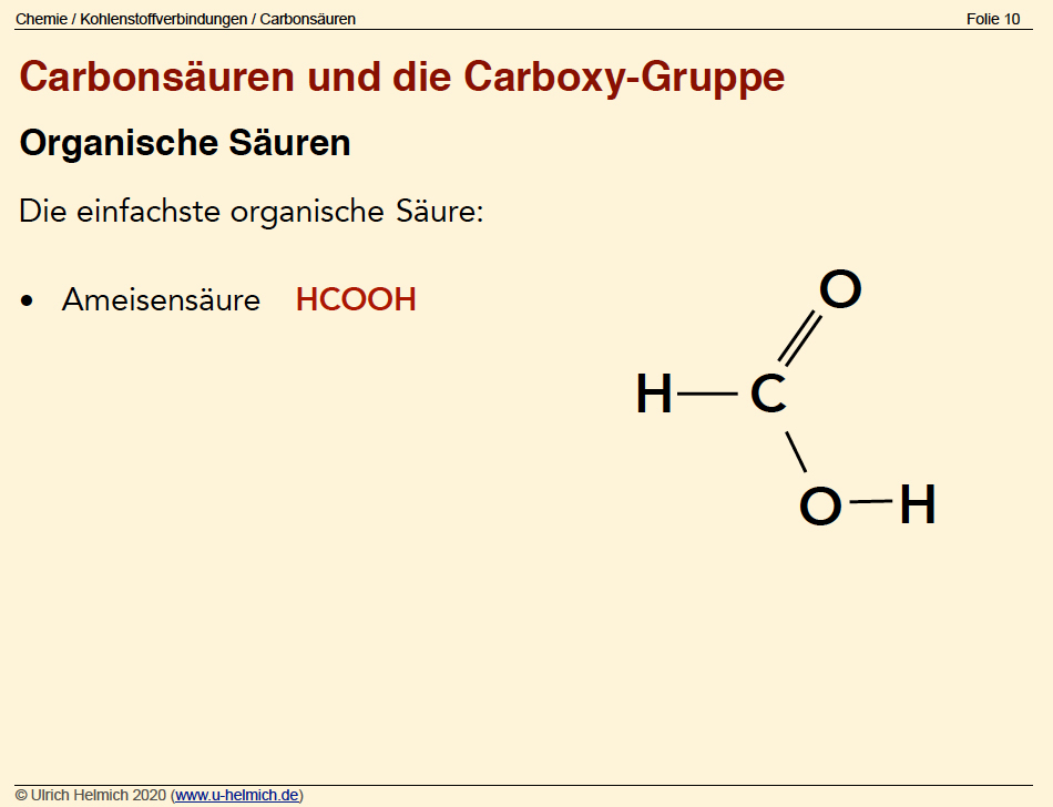 Carbonsäuren für den Distanzunterricht